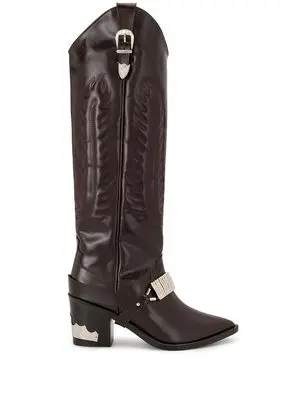 Toga Over-the-knee Cowboy Boots - Red
