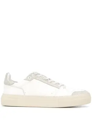 AMI Paris Leather Panel Low Top Sneakers