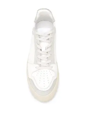 AMI Paris Leather Panel Low Top Sneakers