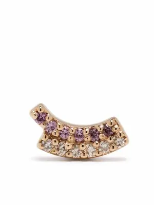 MARIA BLACK 14kt Yellow Rainbow Pink Sapphire And Diamond Stud Earring - Gold