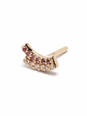 MARIA BLACK 14kt Yellow Rainbow Pink Sapphire And Diamond Stud Earring