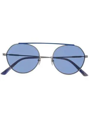 Calvin Klein Two-tone Round Frame Sunglasses - Blue