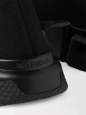 Balenciaga Speed Stretch-knit Slip-on Sneakers - Black