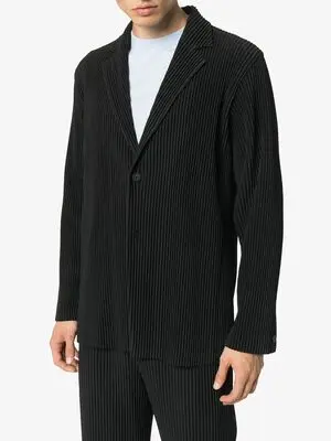 Issey Miyake Single-breasted Plissé Blazer