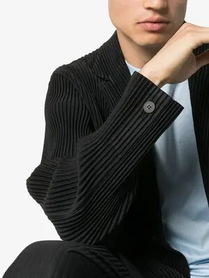 Issey Miyake Single-breasted Plissé Blazer