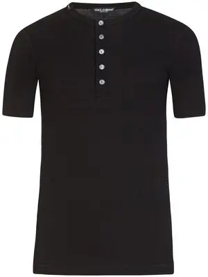 Dolce & Gabbana Fine-rib Cotton T-shirt - Black