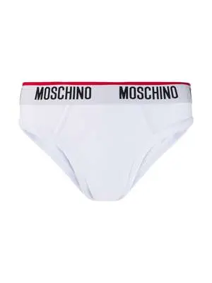 Moschino Logo Waistband Briefs - White