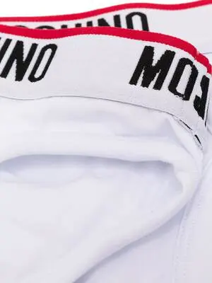 Moschino Logo Waistband Briefs - White