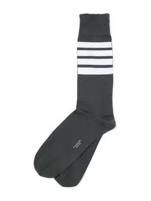 Thom Browne 4-bar Mid-calf Socks - Grey