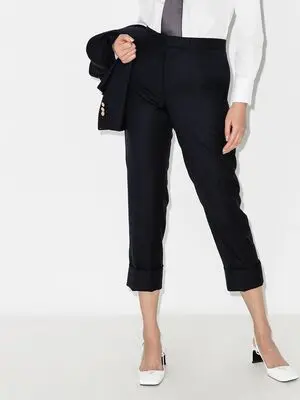 Thom Browne Super 120s Cropped Wool Trousers