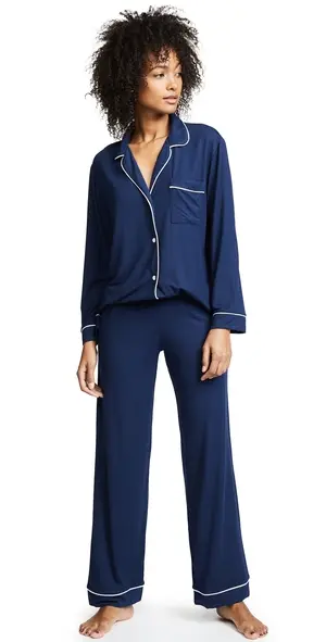 Eberjey Gisele Pajama Set - Navy/ivory