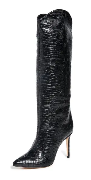 Schutz Maryana Croc Boots - Black