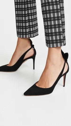 AQUAZZURA 85mm Bow Tie Pumps - Black
