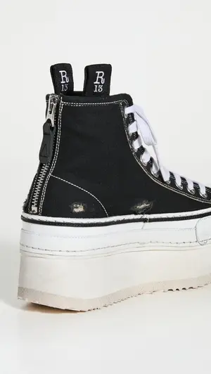R13 Platform High Top Sneakers