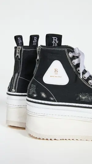 R13 Platform High Top Sneakers