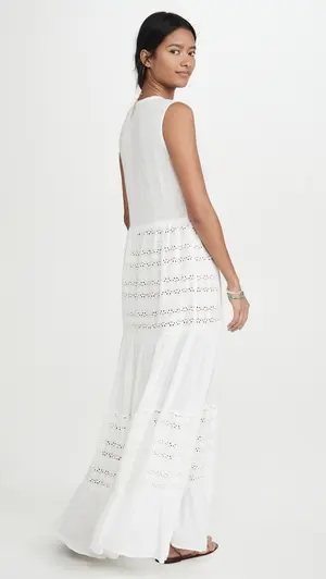 Playa Lucila Eyelet Maxi Dress - White
