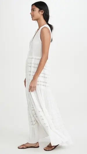 Playa Lucila Eyelet Maxi Dress - White