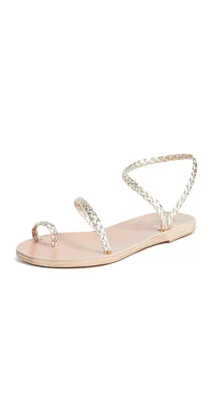 ANCIENT GREEK SANDALS Eleftheria Leather Sandals - Platinum