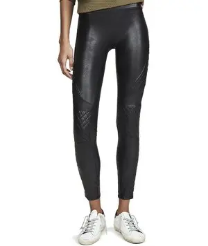 Spanx - SPANX Quilted Faux Leather Leggings Very Black