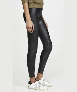 Spanx - SPANX Quilted Faux Leather Leggings Very Black