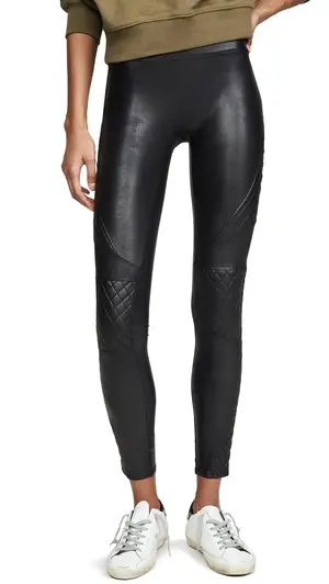 Spanx - SPANX Quilted Faux Leather Leggings Very Black