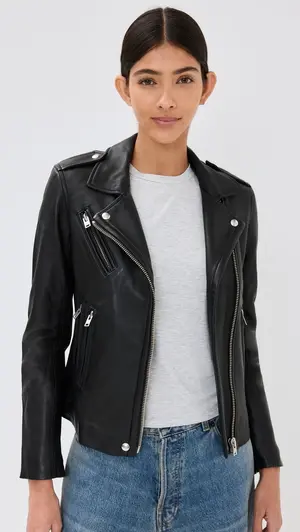 IRO PARIS Han Leather Moto Jacket - Black