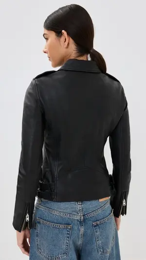 IRO PARIS Han Leather Moto Jacket - Black
