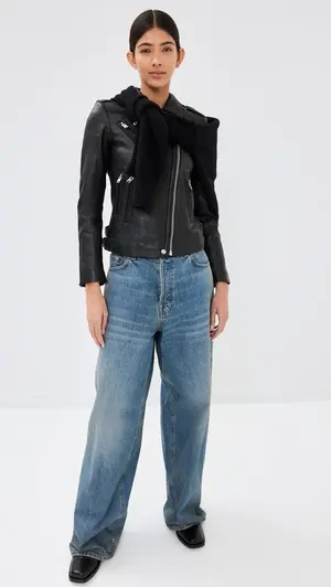 IRO PARIS Han Leather Moto Jacket - Black