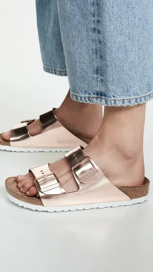 BIRKENSTOCK Arizona Soft Footbed Sandals - Metallic Copper