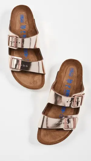 BIRKENSTOCK Arizona Soft Footbed Sandals - Metallic Copper