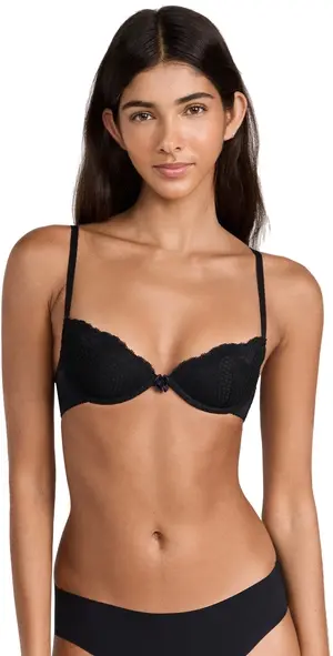 TIMPA Duet Lace Half Cup Padded Bra - Black
