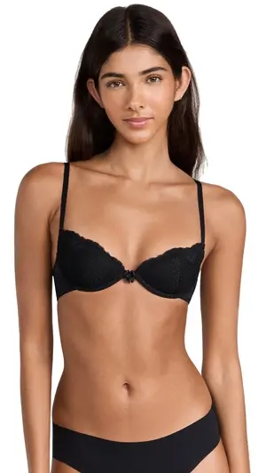 TIMPA Duet Lace Half Cup Padded Bra - Black