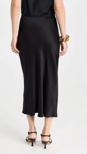 ANINE BING Bar Silk Skirt - Black