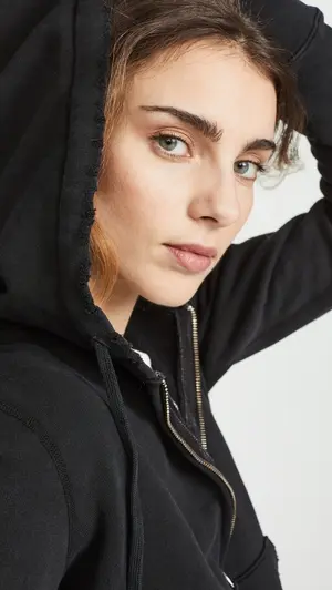 NILI LOTAN Callie Zip Hoodie - Washed Black