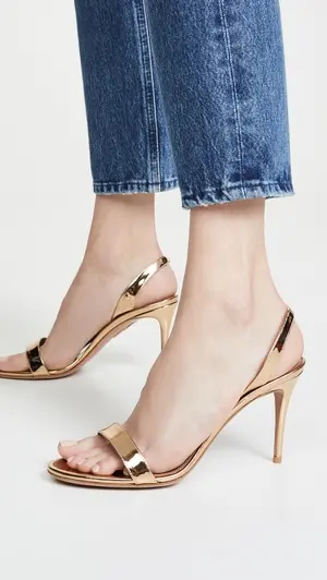 AQUAZZURA 85mm So Nude Sandals - Soft Gold