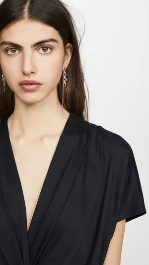 Susana Monaco Twist Front Dolman Top - Black