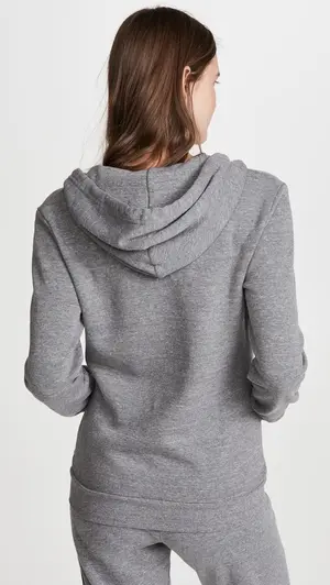 Aviator Nation Striped Zip-up Hoodie - Heather Grey