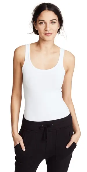 JAMES PERSE Brushed Jersey Long Tank - White