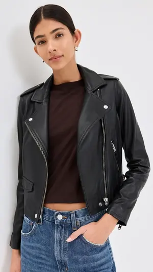 IRO PARIS Ashville Leather Biker Jacket - Black