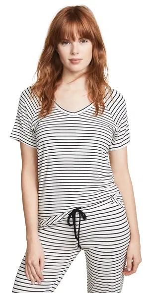 PJ Salvage V-neck Striped T-shirt