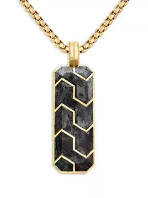 David Yurman 18kt Yellow Forged Carbon Ingot Tag - Gold
