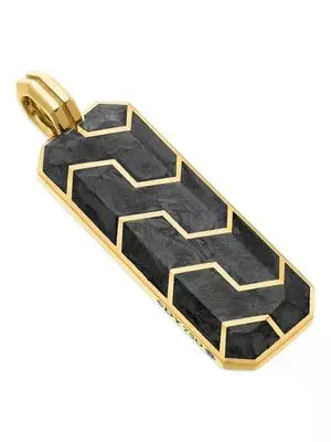 David Yurman 18kt Yellow Forged Carbon Ingot Tag