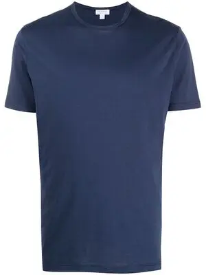 Sunspel Crew Neck Cotton T-shirt - Blue