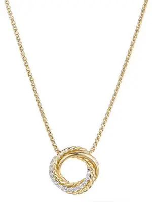 David Yurman 18kt Yellow Crossover Diamond Necklace - Gold