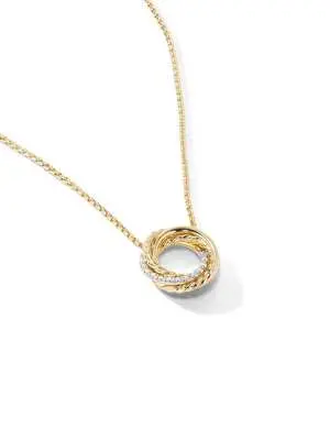 David Yurman 18kt Yellow Crossover Diamond Necklace - Gold