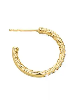 David Yurman 18kt Yellow Pavé Diamond Hoop Earrings