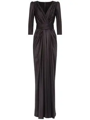 Dolce & Gabbana V-neck Silk Evening Gown