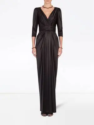 Dolce & Gabbana V-neck Silk Evening Gown