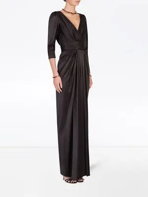 Dolce & Gabbana V-neck Silk Evening Gown