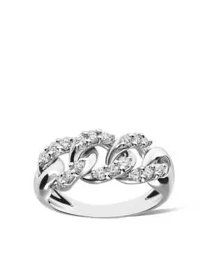 LEO PIZZO 18kt White Gold Diamond Groumette Ring